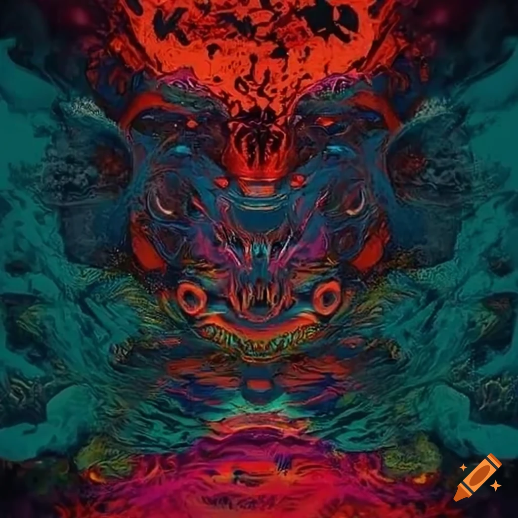 Trippy experimental rap album cover on Craiyon