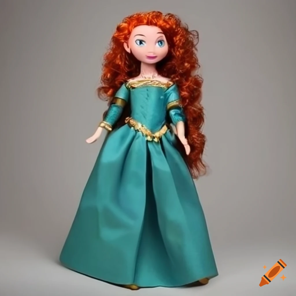 Princess merida baddie doll in teal dress on Craiyon