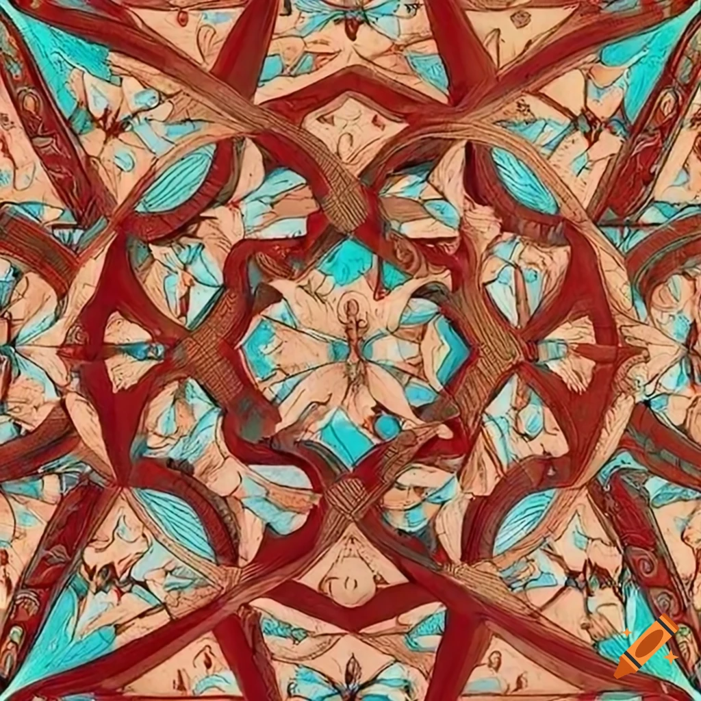 Geometric pattern inspired by Ernst Haeckel's style on Craiyon