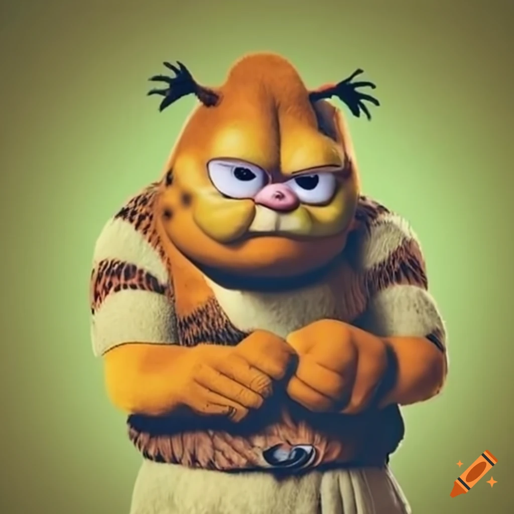 Garfield dressed as shrek on Craiyon
