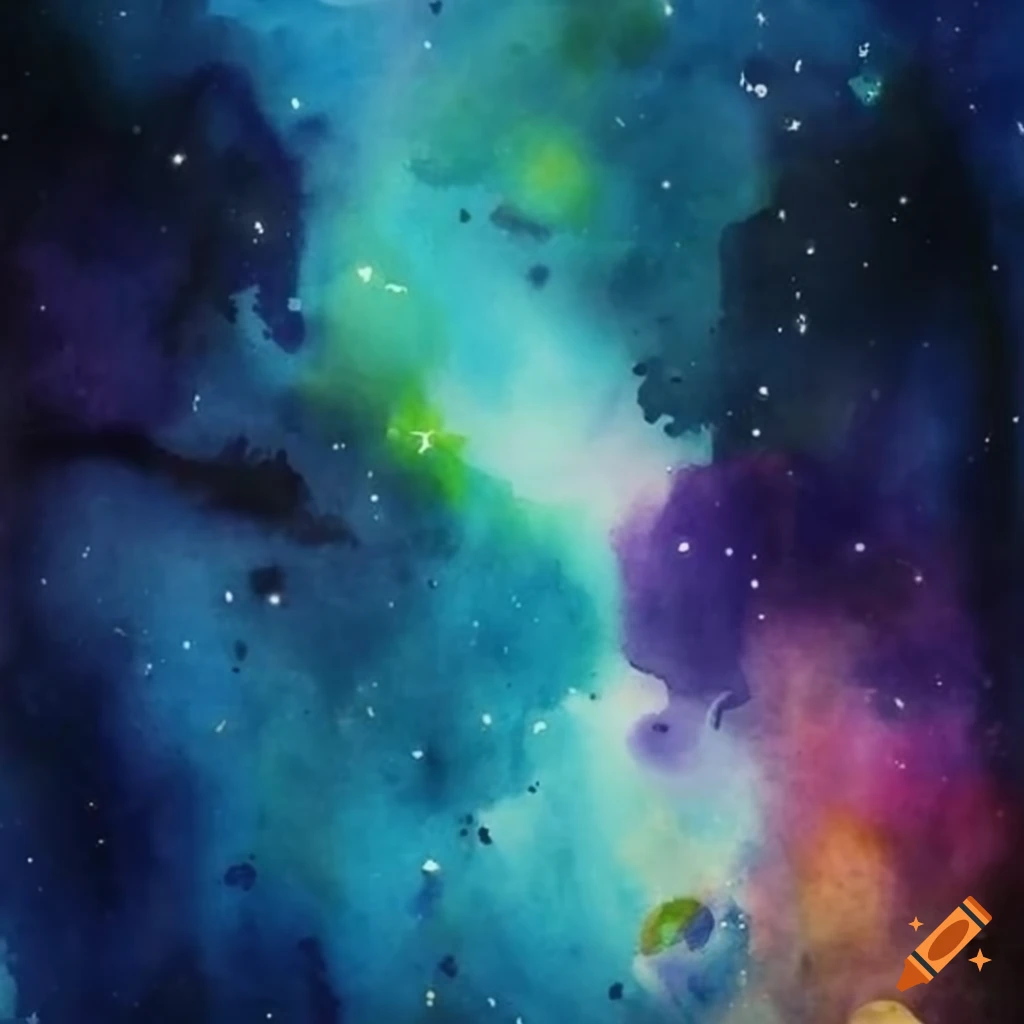 Space watercolor painting on Craiyon