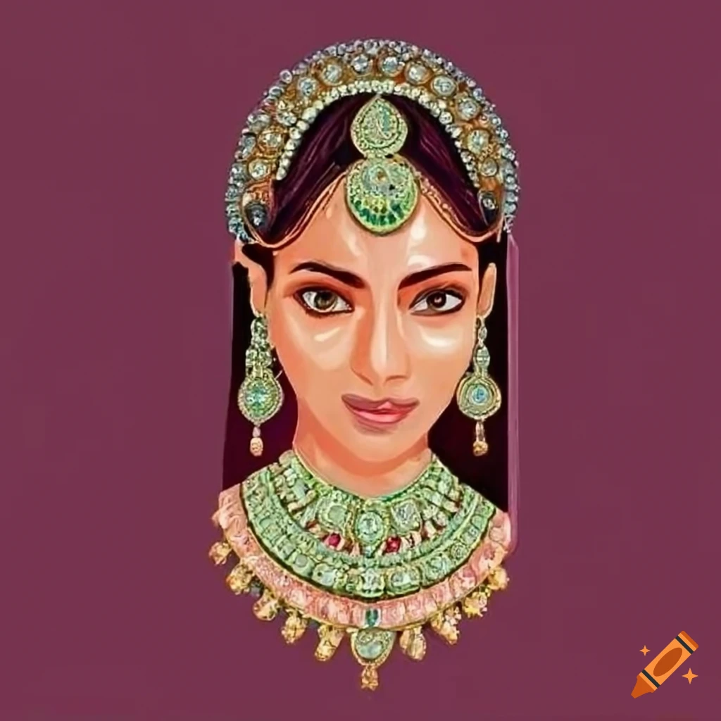 Drawing of indian jewelry on Craiyon