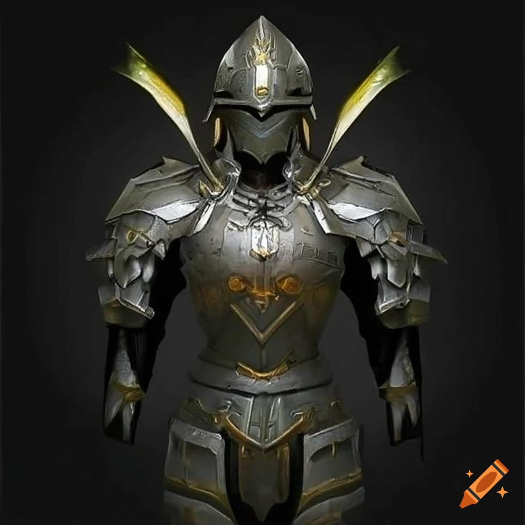 Adorned magical body armor from the front view on Craiyon