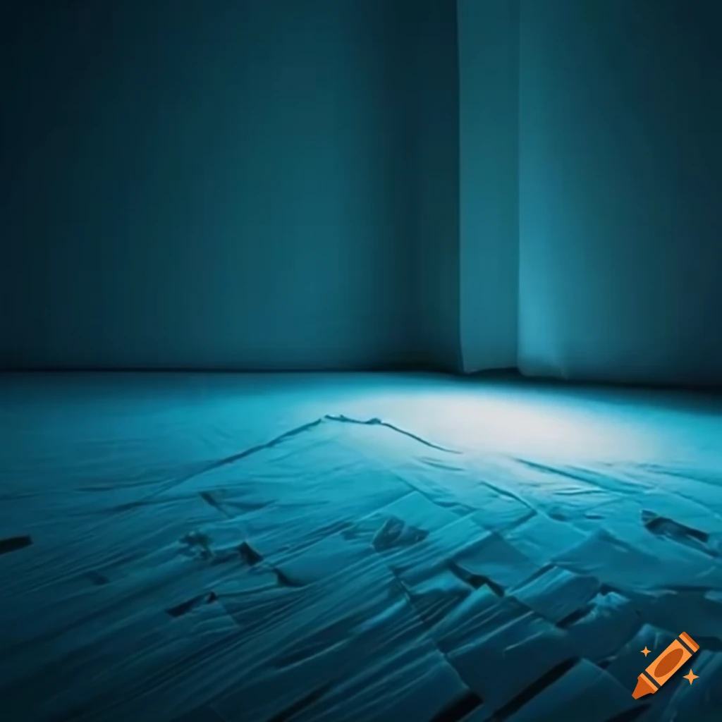 Dimly lit floor with a paper structure on Craiyon