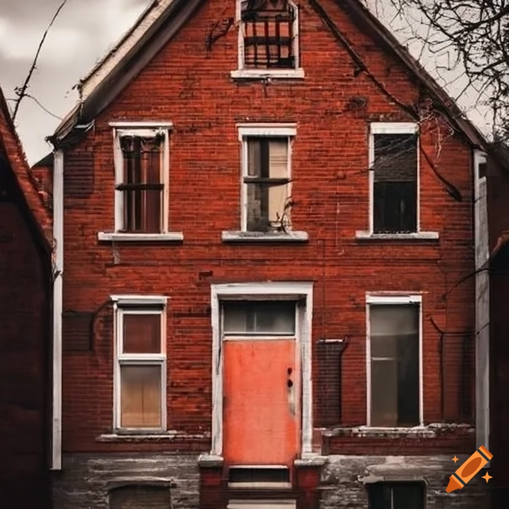 Small red brick house in a neighborhood on Craiyon