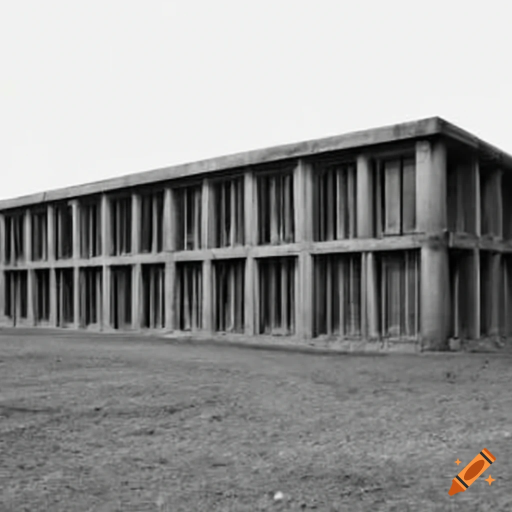 Concrete buildings on Craiyon
