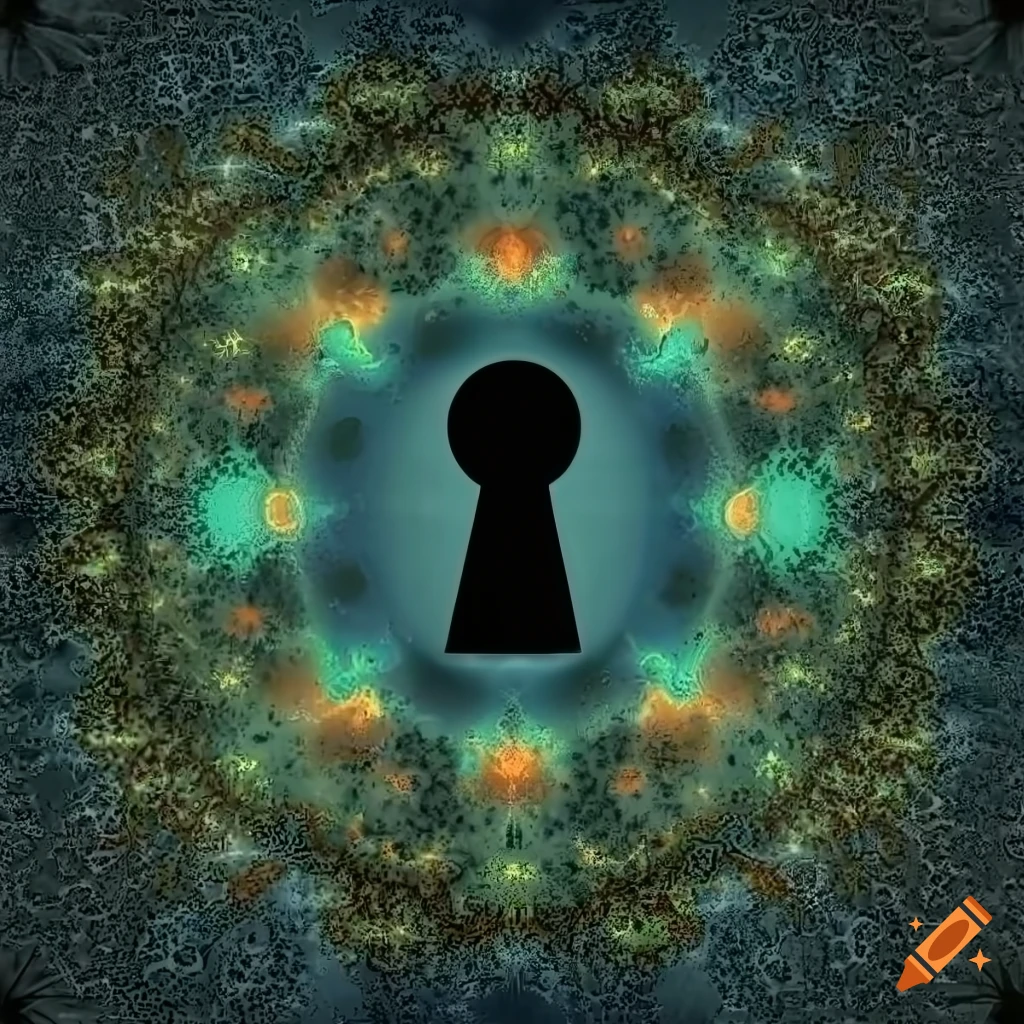 Black keyhole void surrounded by colorful fire singularity and cosmic ...