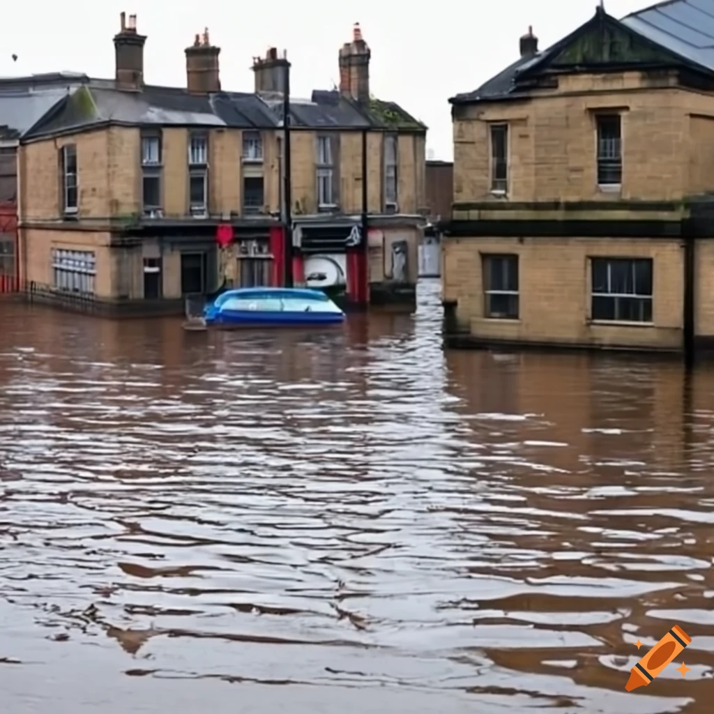 Newcastle & Gateshead during a Tyne flood with no people in sight on ...