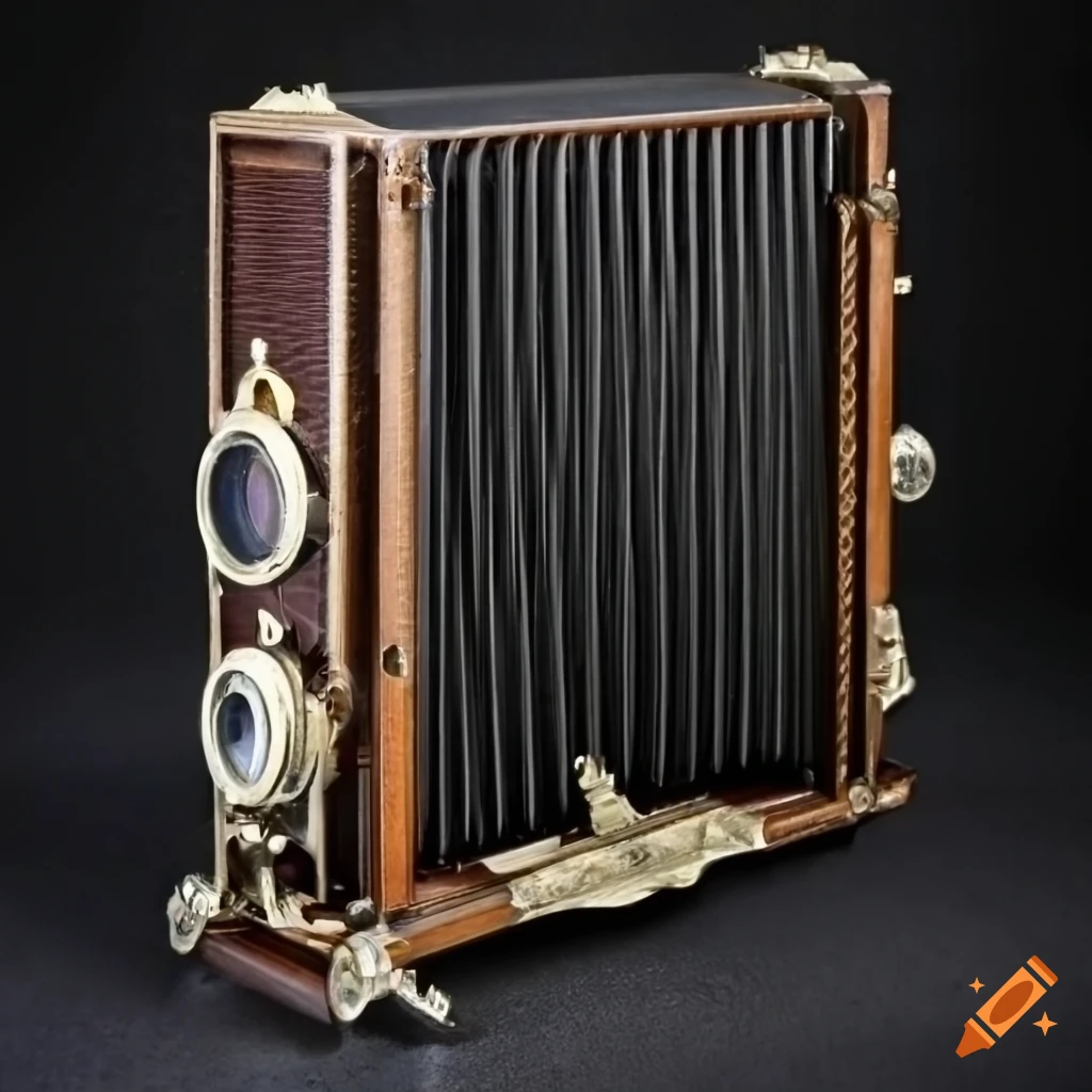 Art deco style large format camera bellows on Craiyon