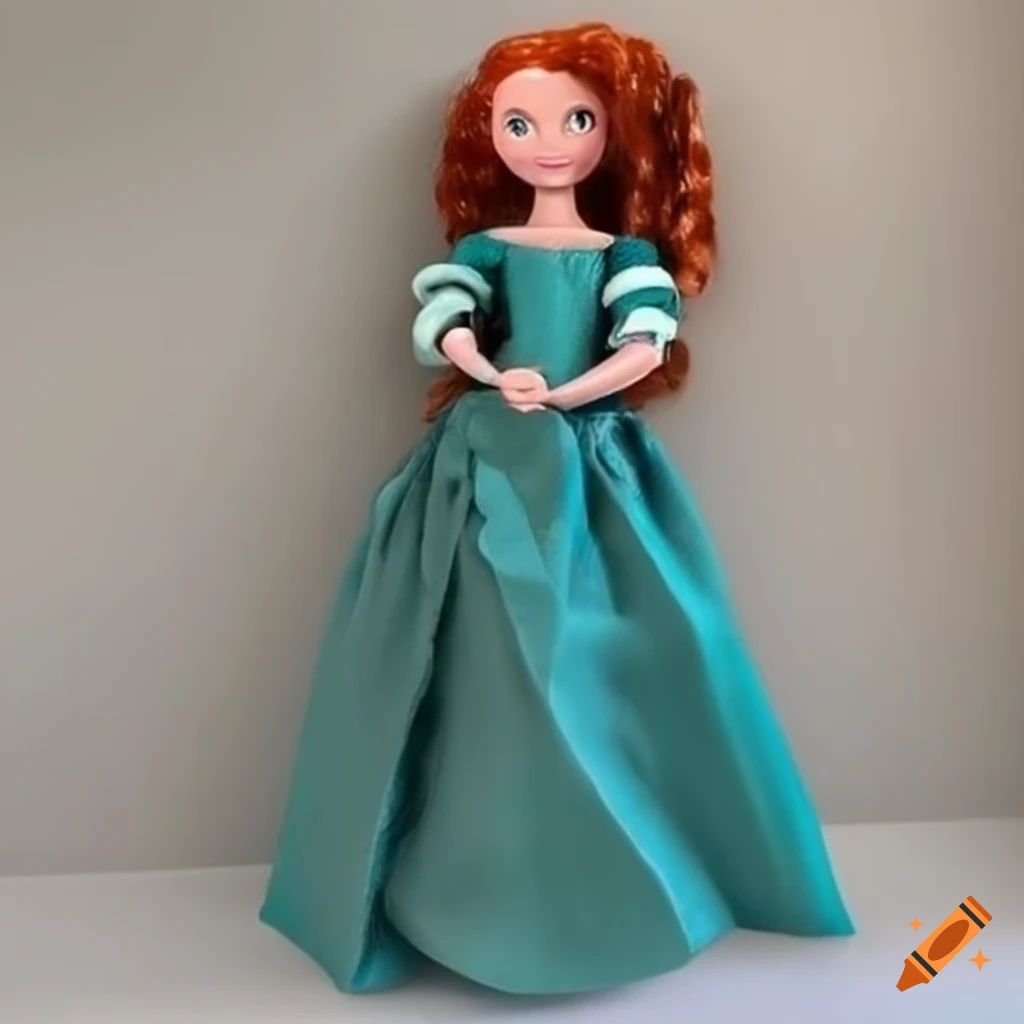 Princess merida baddie doll in teal dress on Craiyon