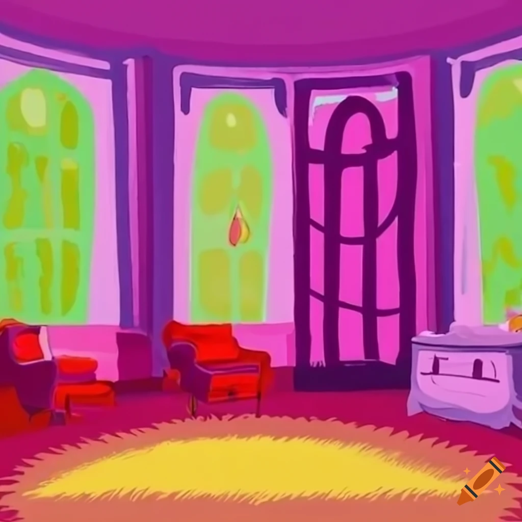 Empty interior of Foster mansion for imaginary friends with wide and ...