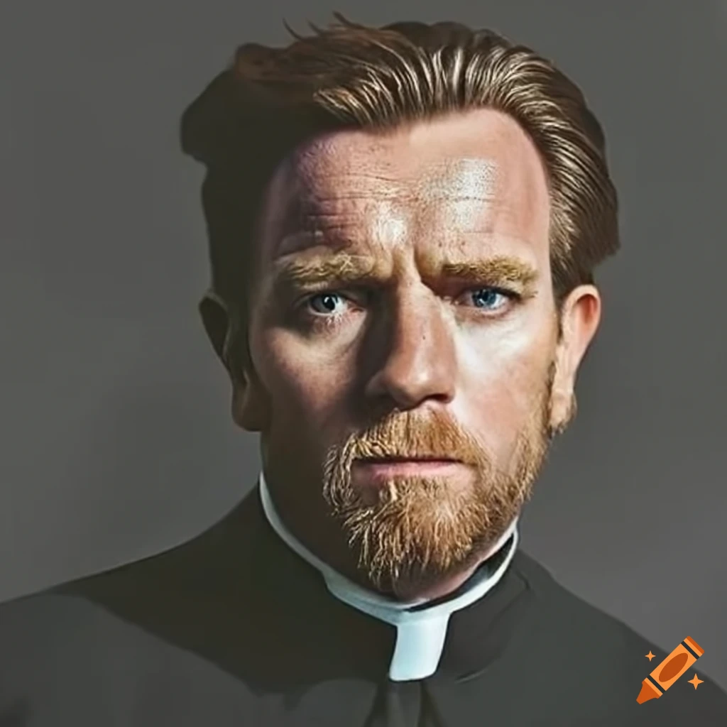 Ewan mcgregor portrayal of a priest on Craiyon