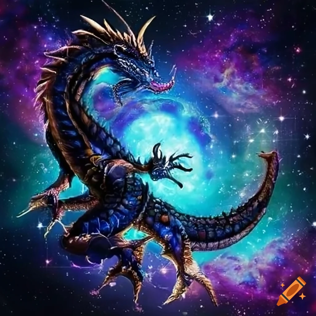 Cosmic dragon on the moon on Craiyon