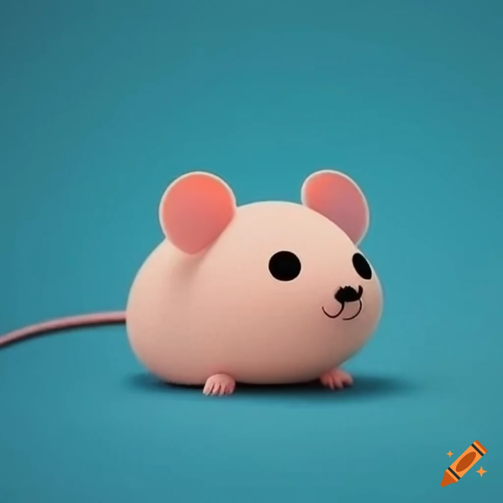 Fluffball round mouse with cute minimalist face on Craiyon