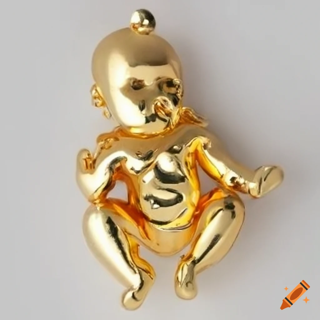 Gold plated baby figurine on Craiyon