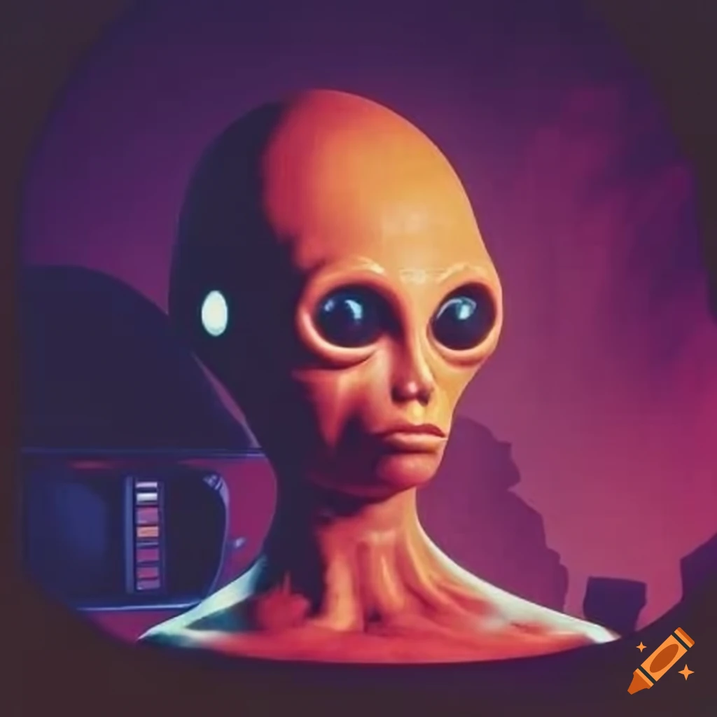 1970s retro sci-fi alien house on Craiyon