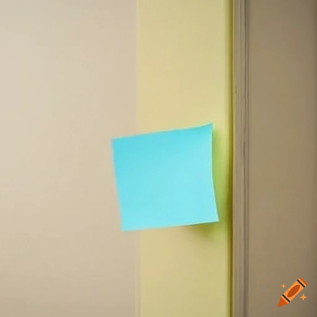 Sticky note on a classroom door on Craiyon