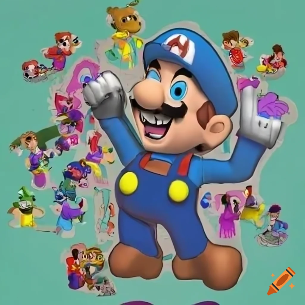 Colorful poster for disney smg4 animated series on Craiyon