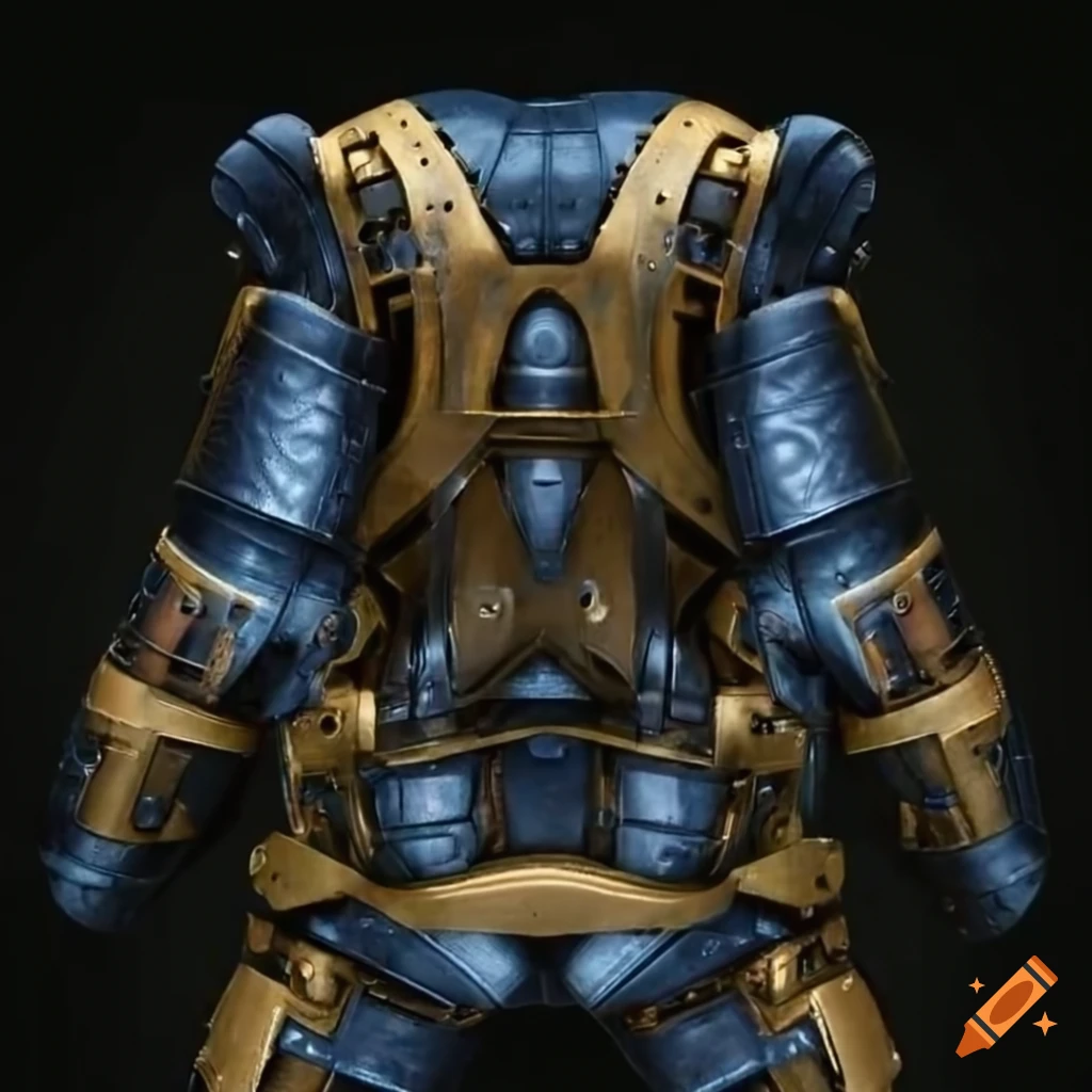 Medieval magic exoskeleton suit viewed from the front on Craiyon