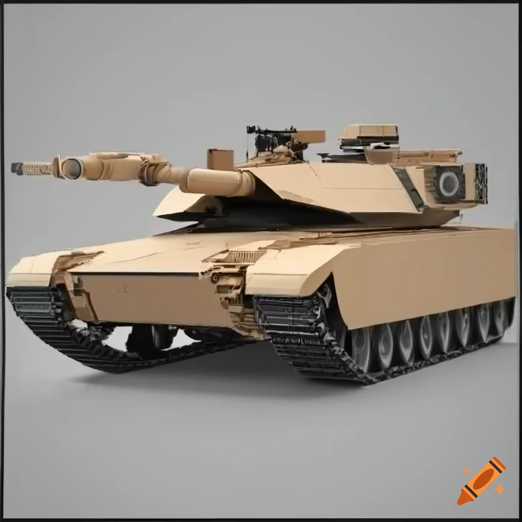 Modern US M1A1 Abrams battle tank in camouflage on Craiyon