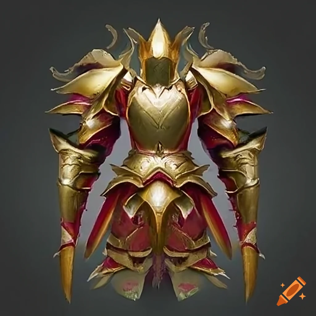 Adorned magic body heavy armor from the front view on Craiyon