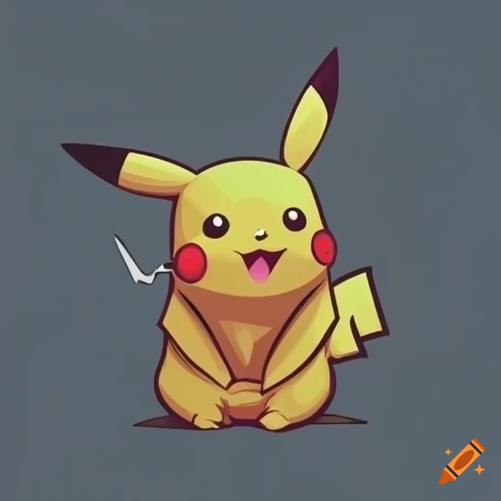 Pikachu bust logo vector on Craiyon