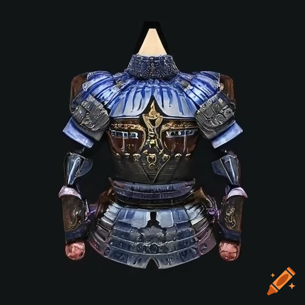 Adorned magical japan style cuirass with vertical symmetry on Craiyon