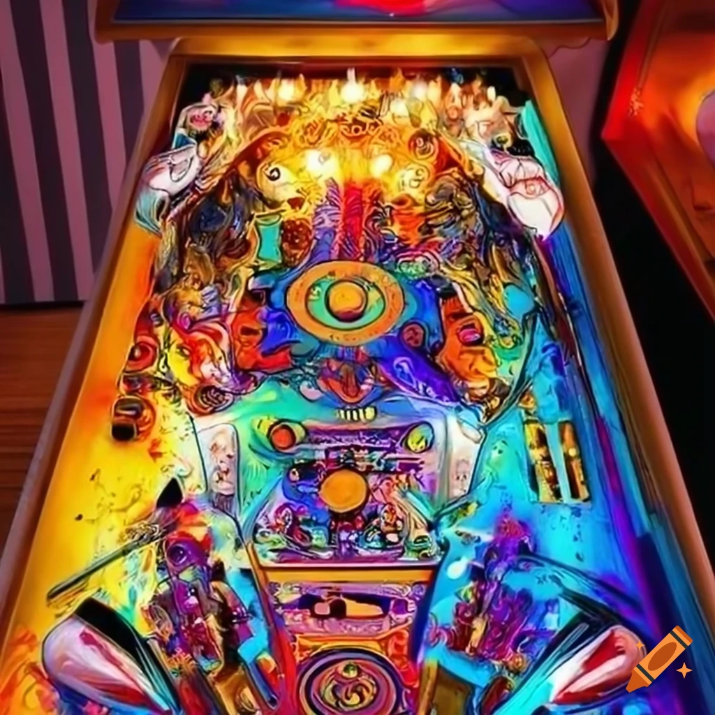 Pinball art inspired by salvador dali's paintings on Craiyon