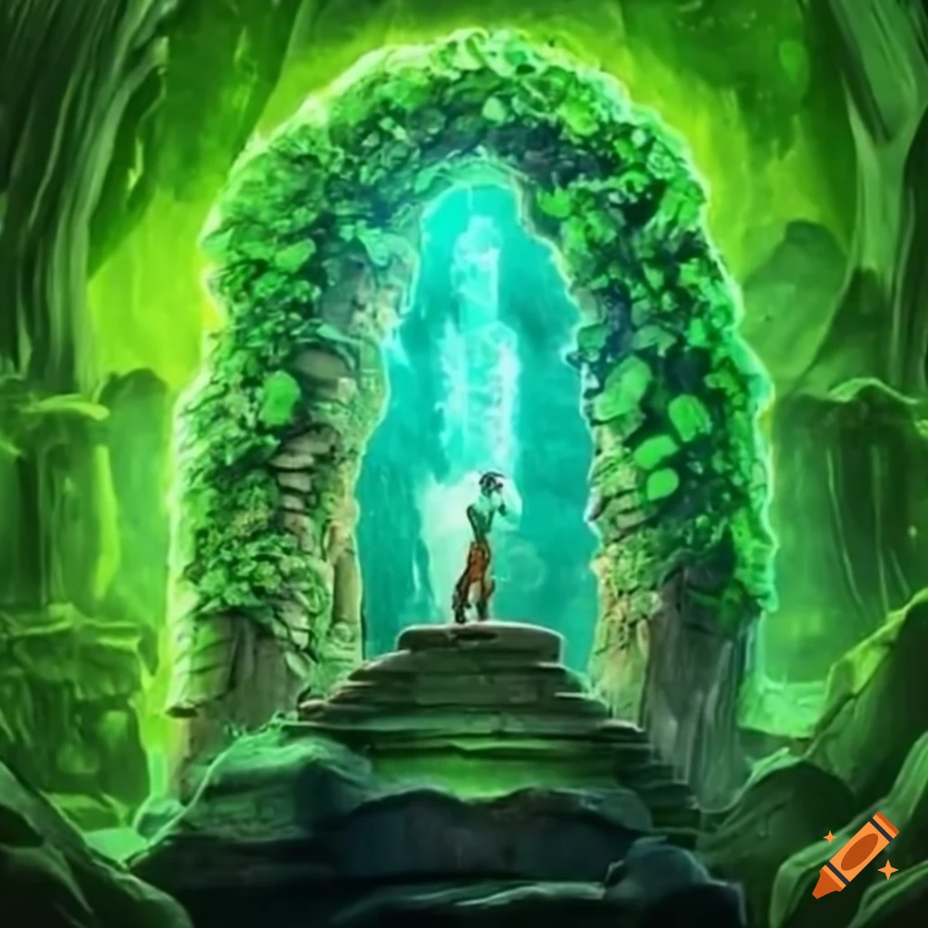 Green mysterious portal on Craiyon