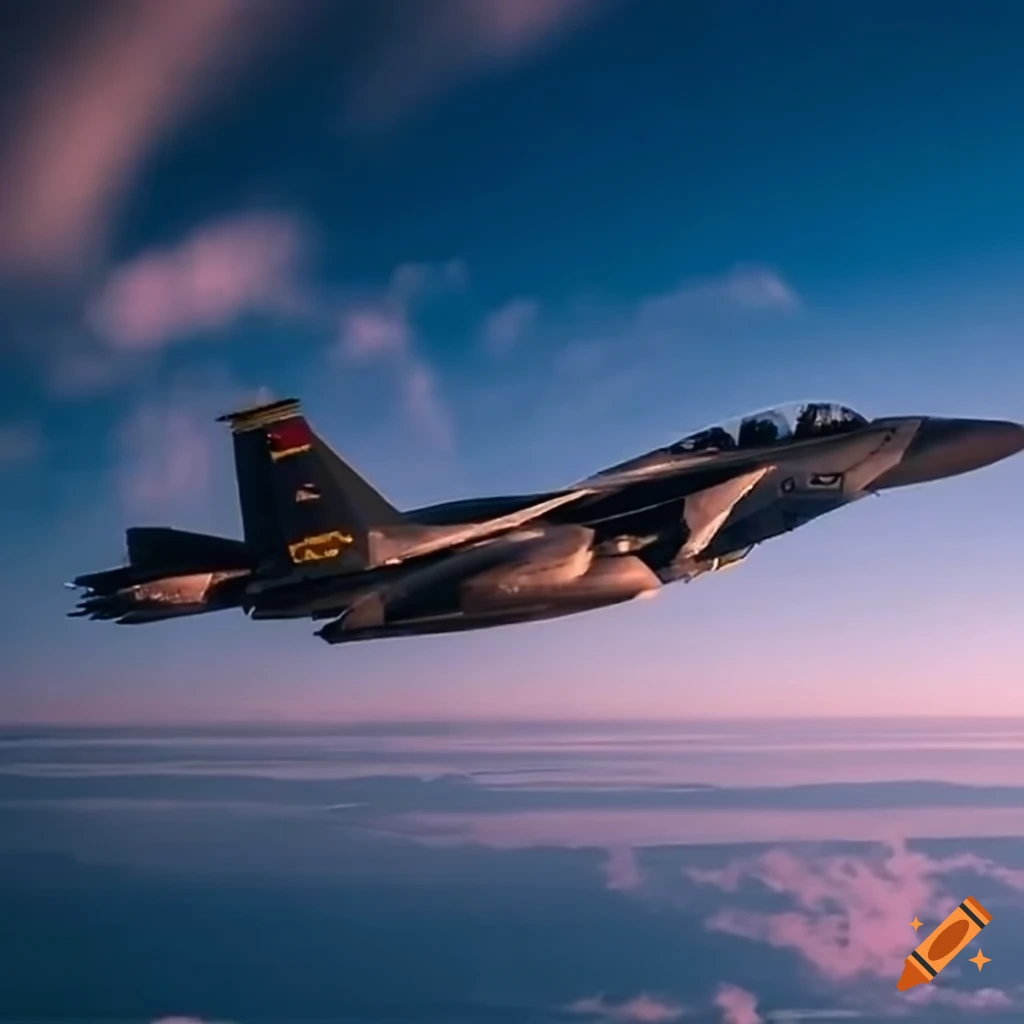 F-14 Tomcat in flight through clouds on Craiyon