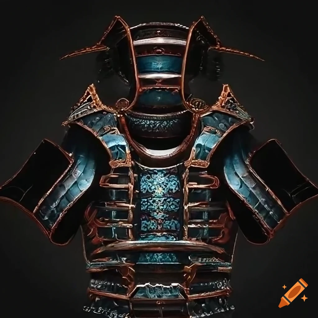 Magical japan style cuirass with front view and vertical symmetry on ...