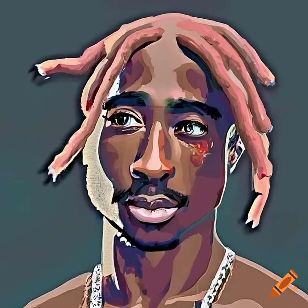 Striking portrait of tupac shakur with expressive eyes and signature ...