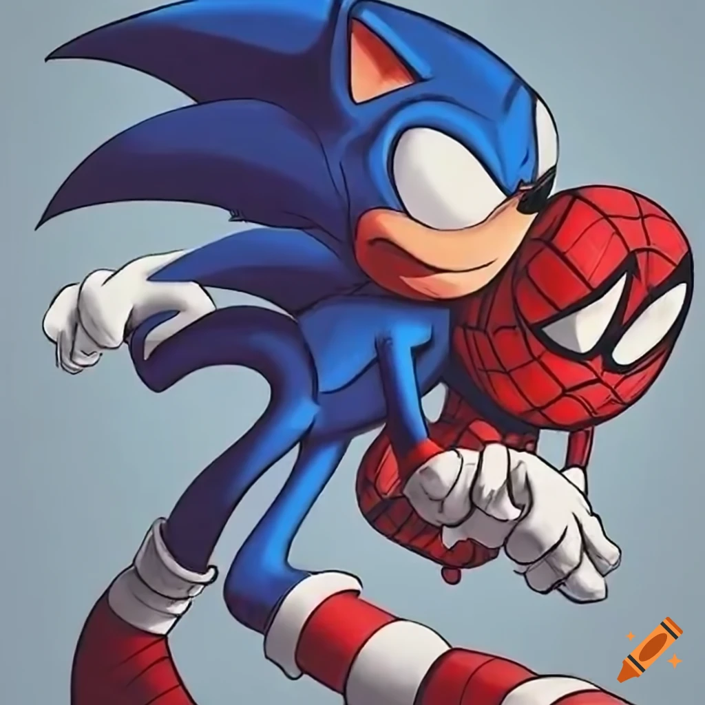 Sonic spider-man character on Craiyon