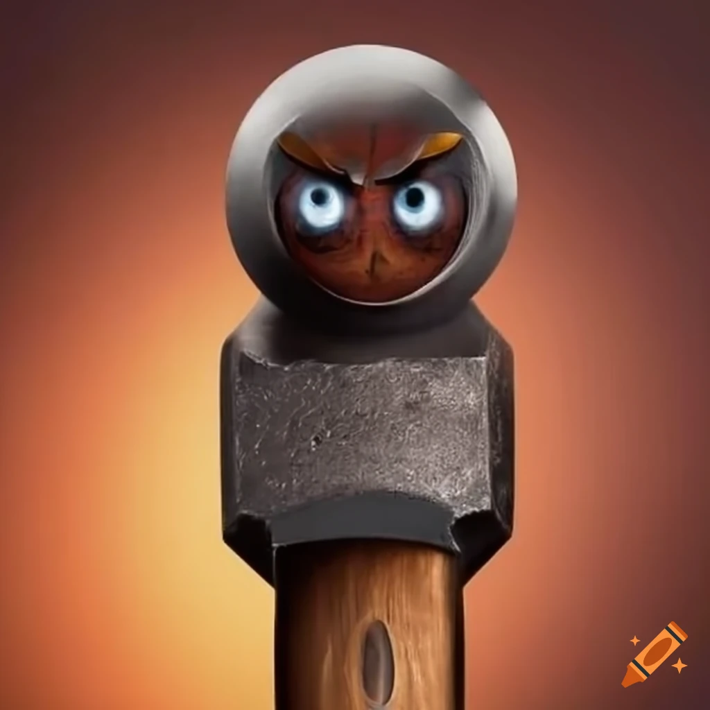 Hammer with eyes facing the camera on Craiyon