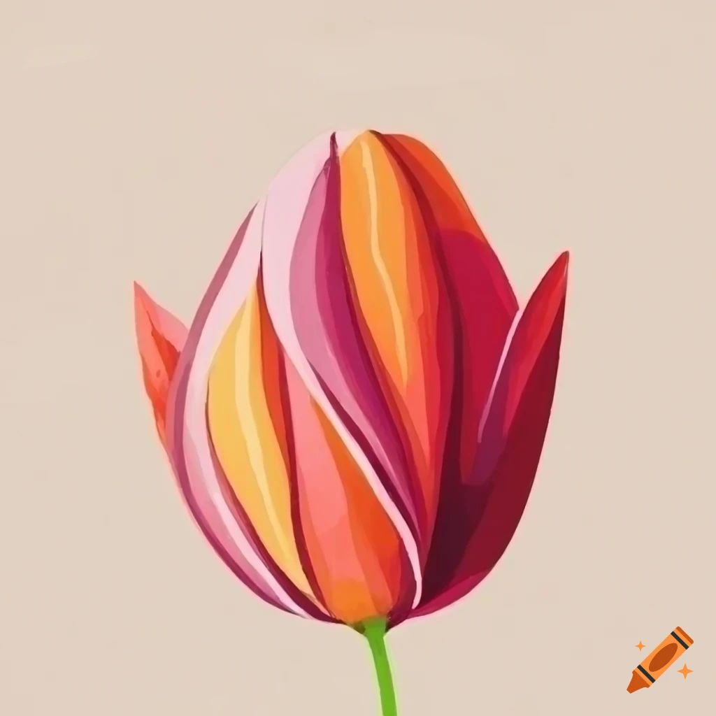 Minimalistic drawing of a tulip on Craiyon