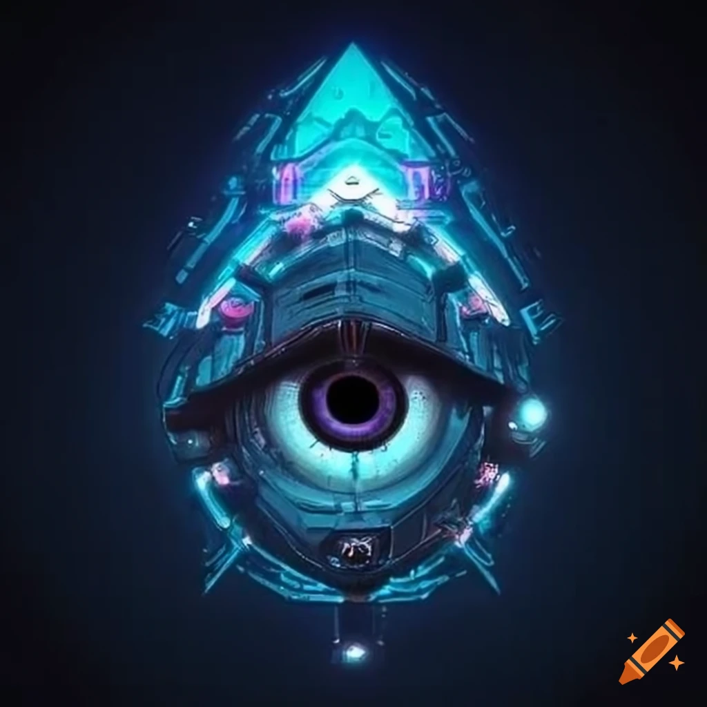 Futuristic all-seeing eye in a cyberpunk style on Craiyon