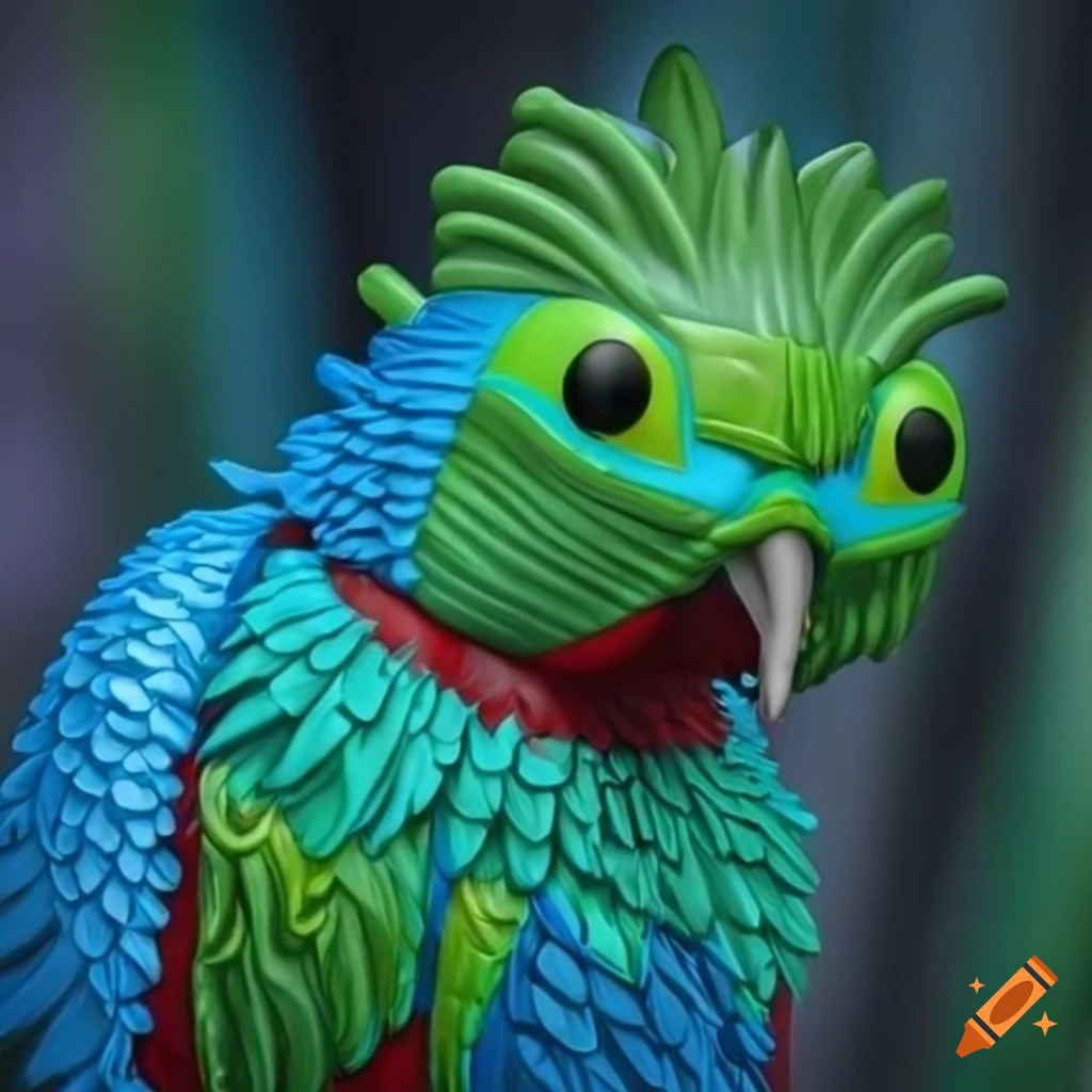 Funko pop of quetzal gods in an epic poster on Craiyon