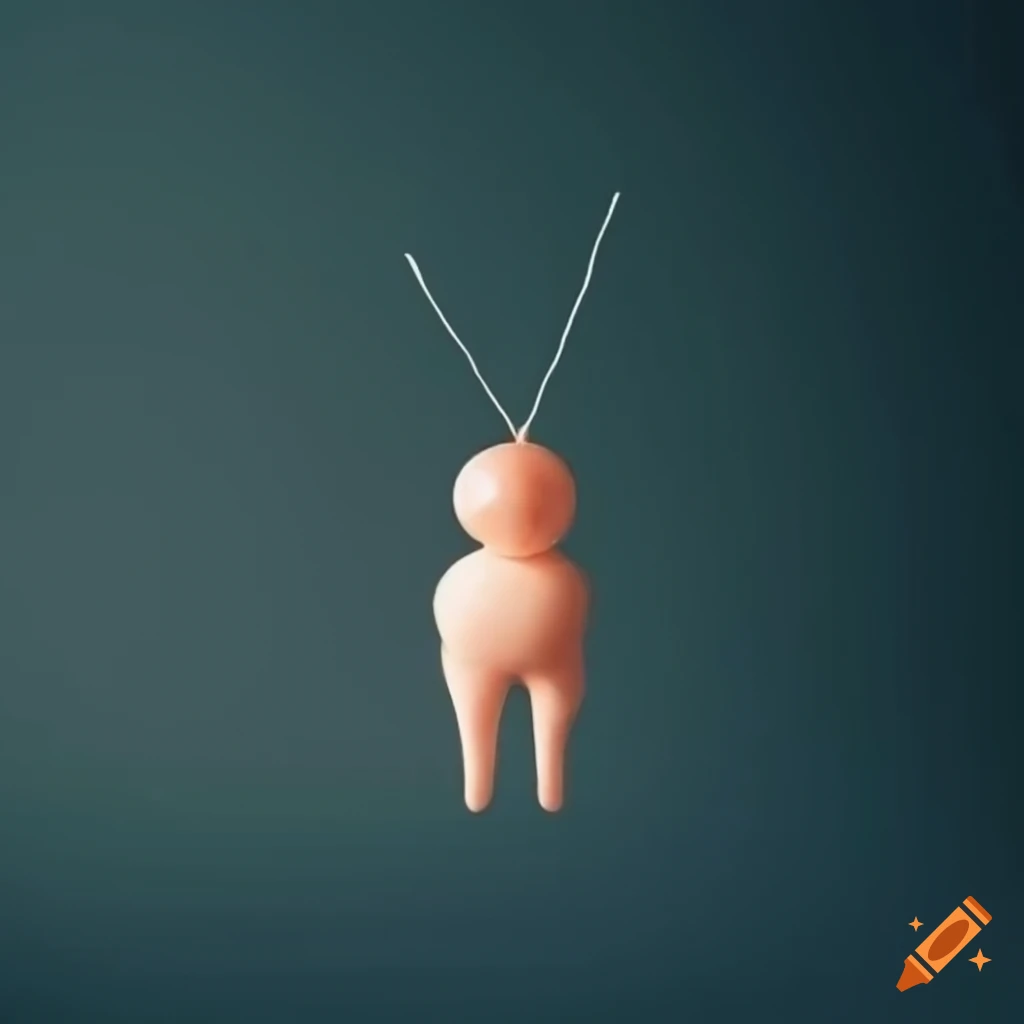 Hand holding tiny minimalist human on Craiyon