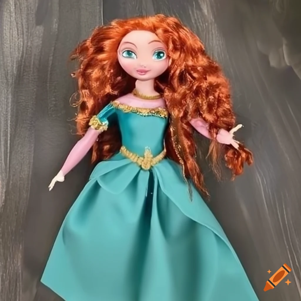 Princess merida baddie doll in teal dress on Craiyon