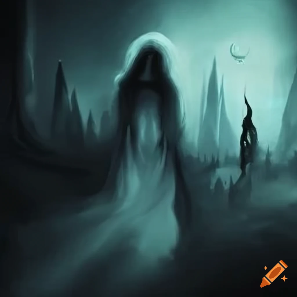 Conceptual image representing thanatophobia - fear of death on Craiyon