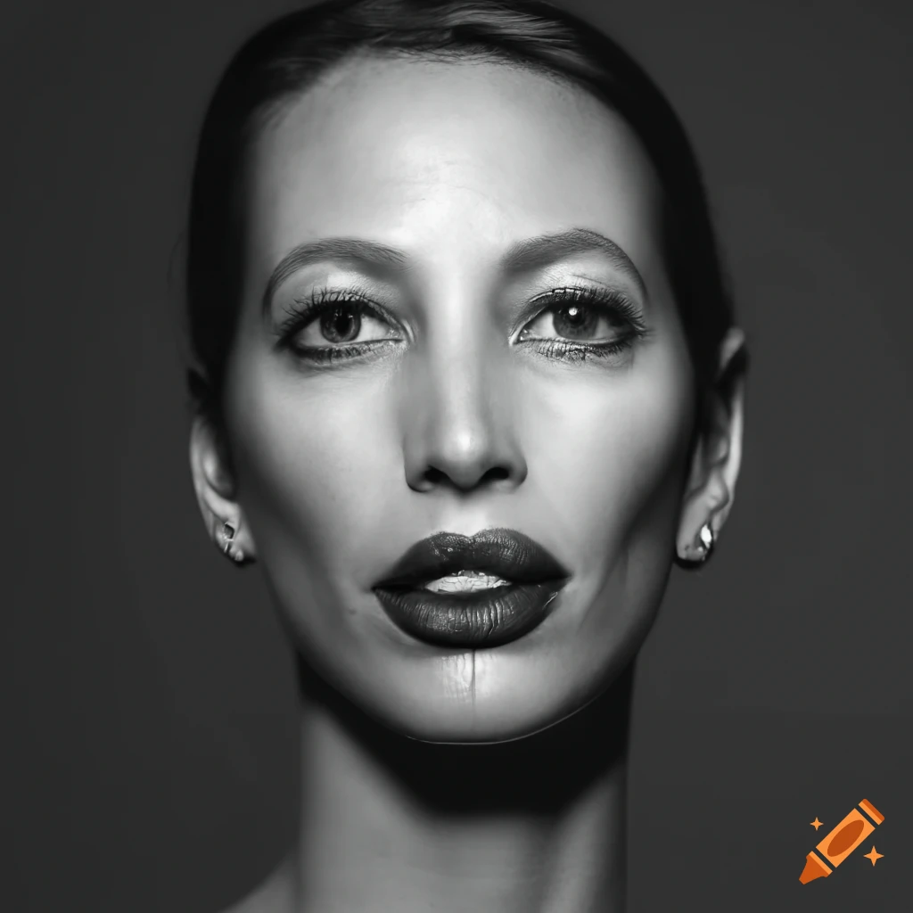 Close-up of detailed lips in monochrome photography inspired by diane ...