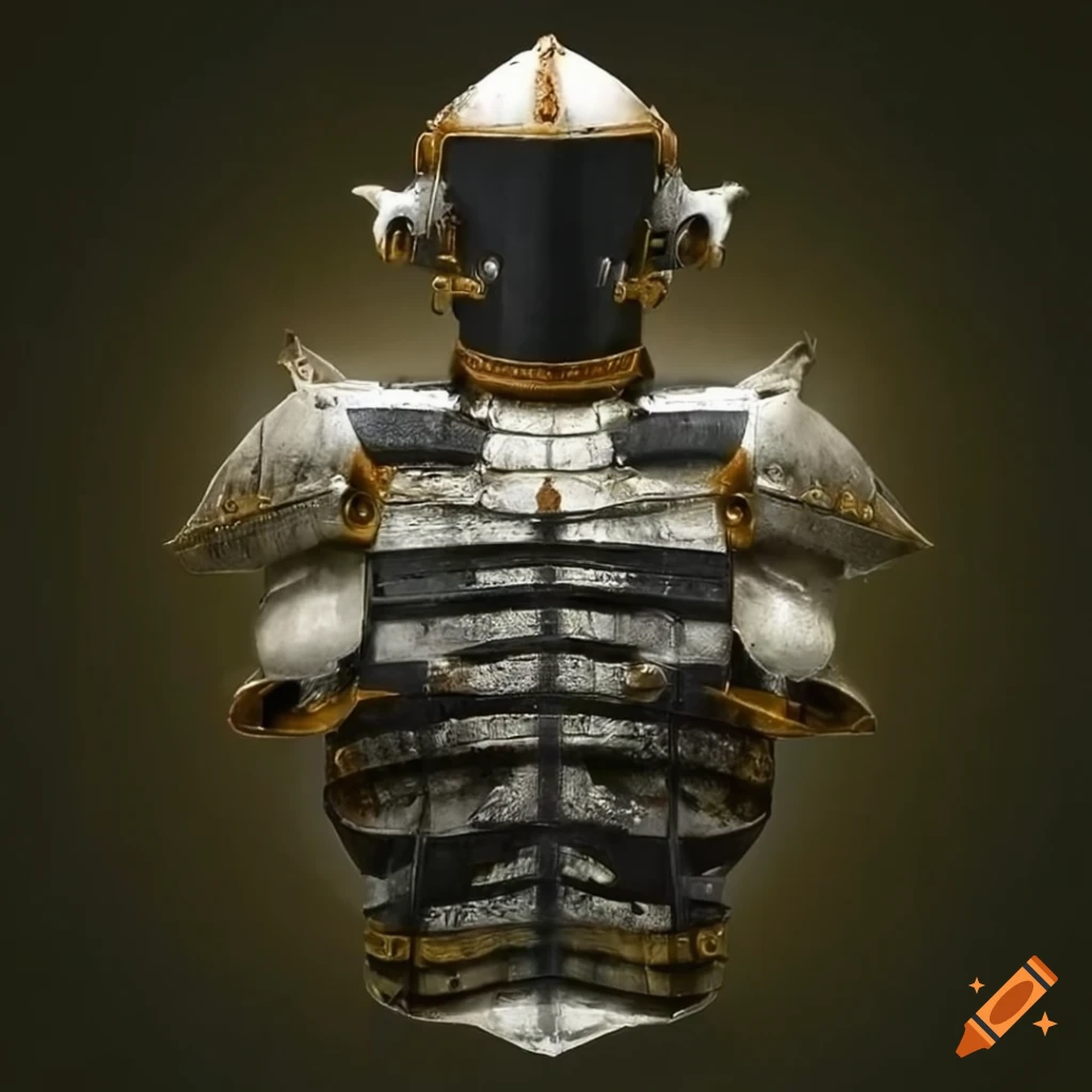 Mechanical medieval magic exoskeleton suit with vertical symmetry on ...