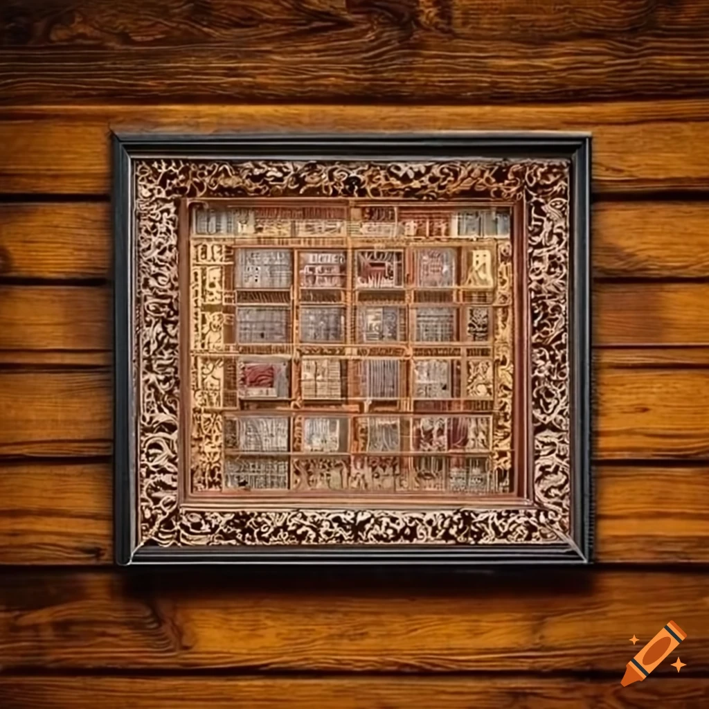 Intricately detailed paper calendar design on a wooden wall on Craiyon