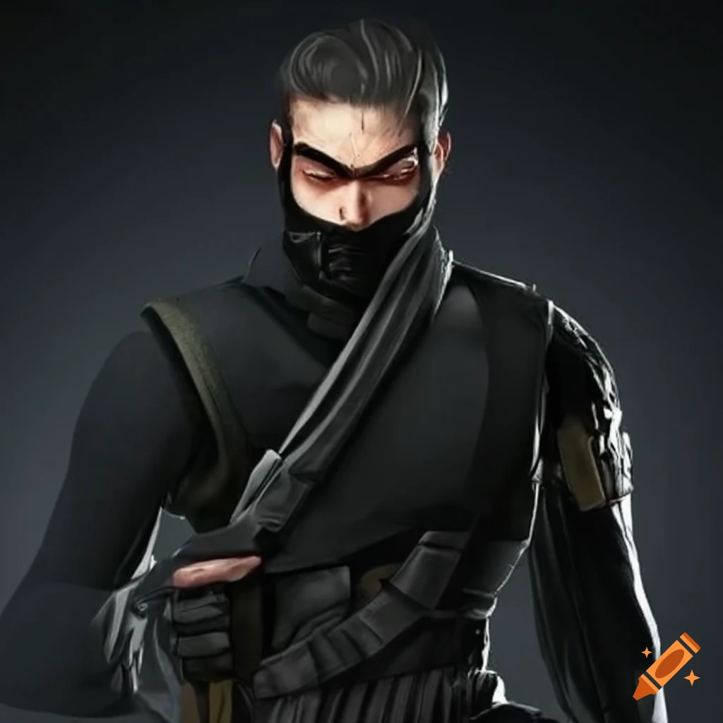 Modern male ninja in tactical clothing on Craiyon