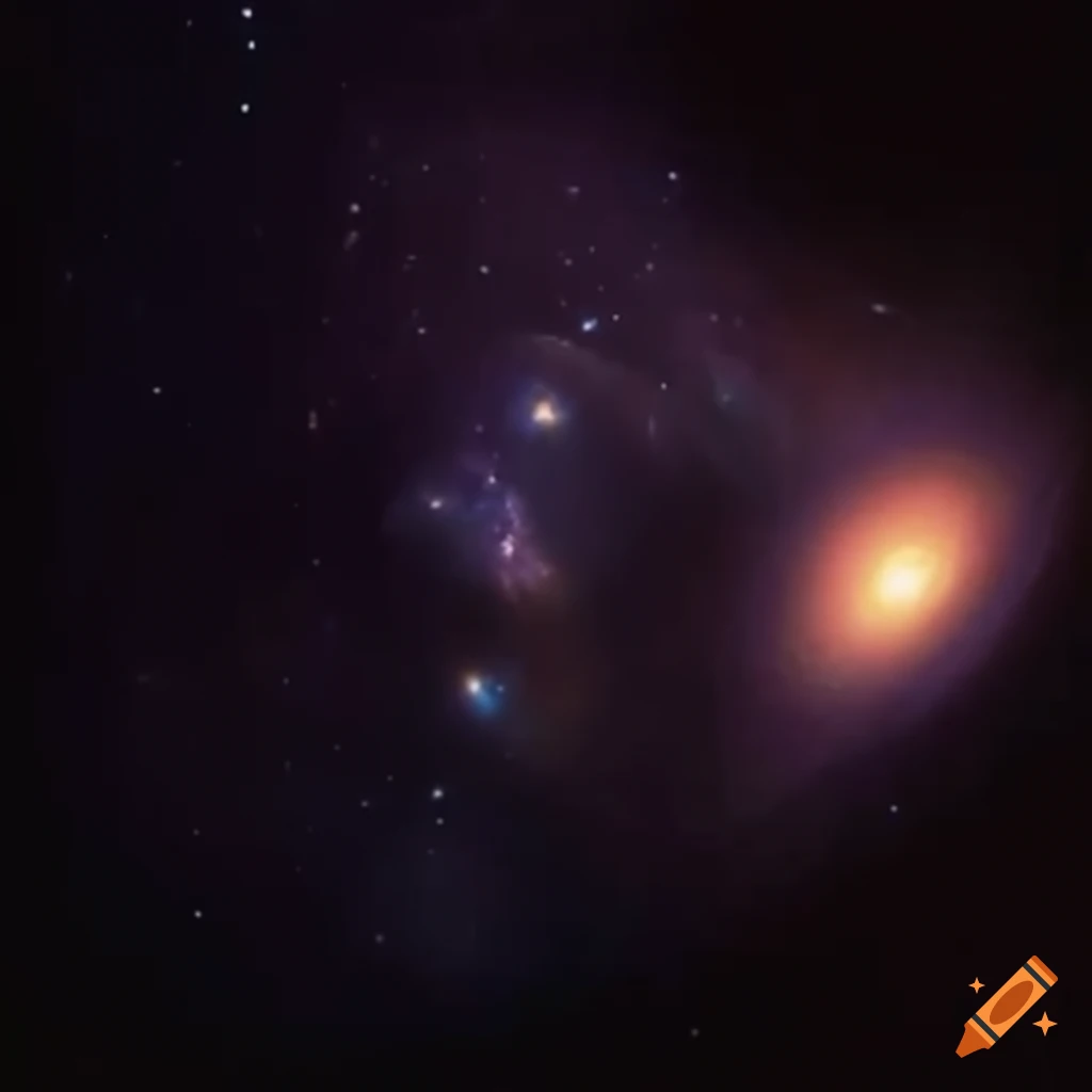 1980s dark fantasy film dvd screen grab of galaxies in outer space on Craiyon