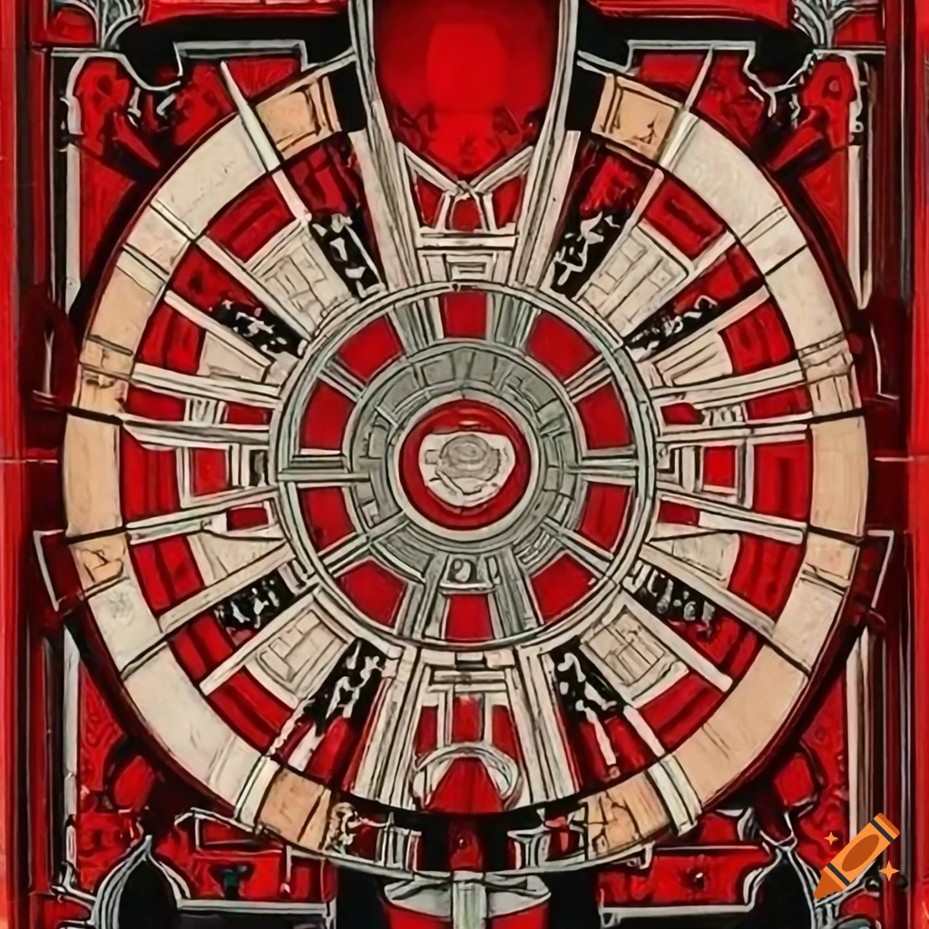 Emblem of Excelsior Grand Casino with art deco design in red and silver ...