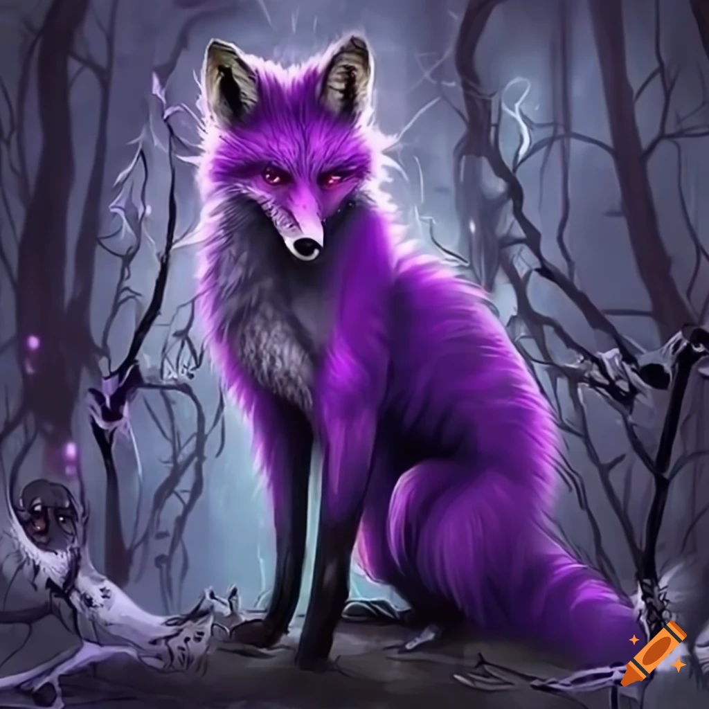 Fantasy magical purple fox on Craiyon