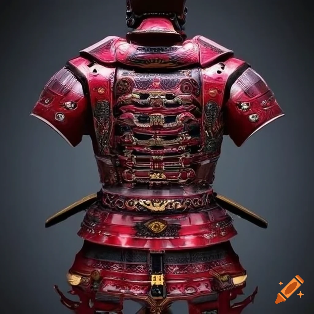 Magical japan style cuirass with front view and vertical symmetry on ...