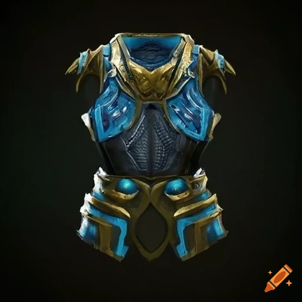 Adorned warrior in heavy armor seen from the front on Craiyon