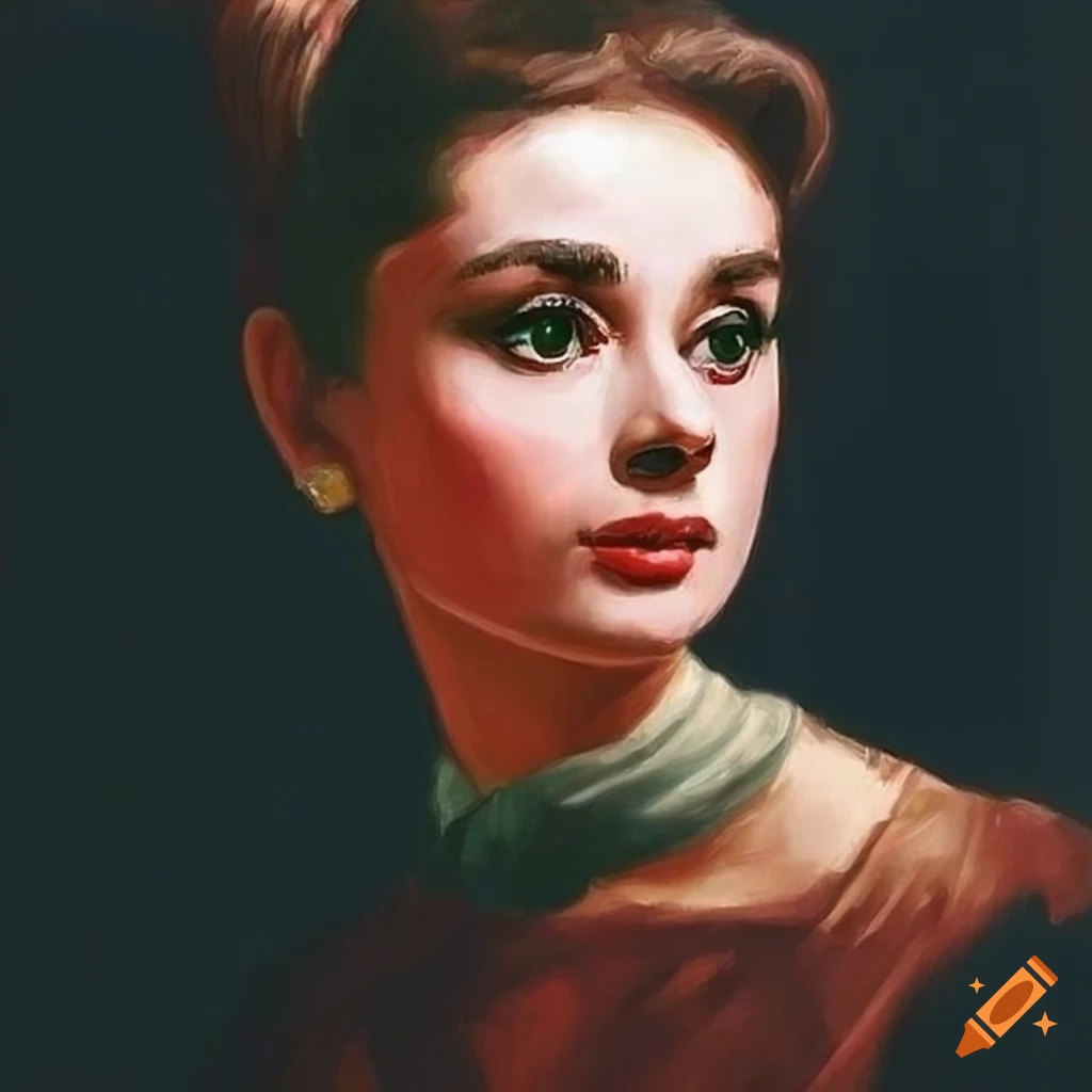 Audrey hepburn portrait in a style reminiscent of rembrandt on Craiyon